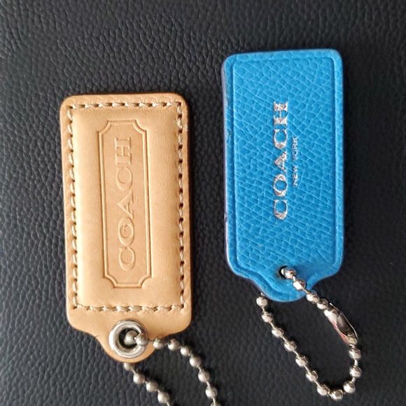 Coach | Accessories | Coach Vibrant Blue And Classic Tan Keychain Duo ...